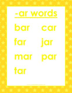 -ar Words, -ar Word Family - CVC Words List | A Wellspring