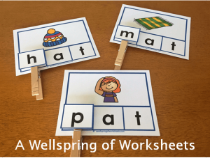 CVC Word Clip Cards - Consonant Vowel Consonant / Short Vowel Sound