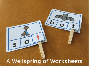 CVC Word Clip Cards - Consonant Vowel Consonant / Short Vowel Sound