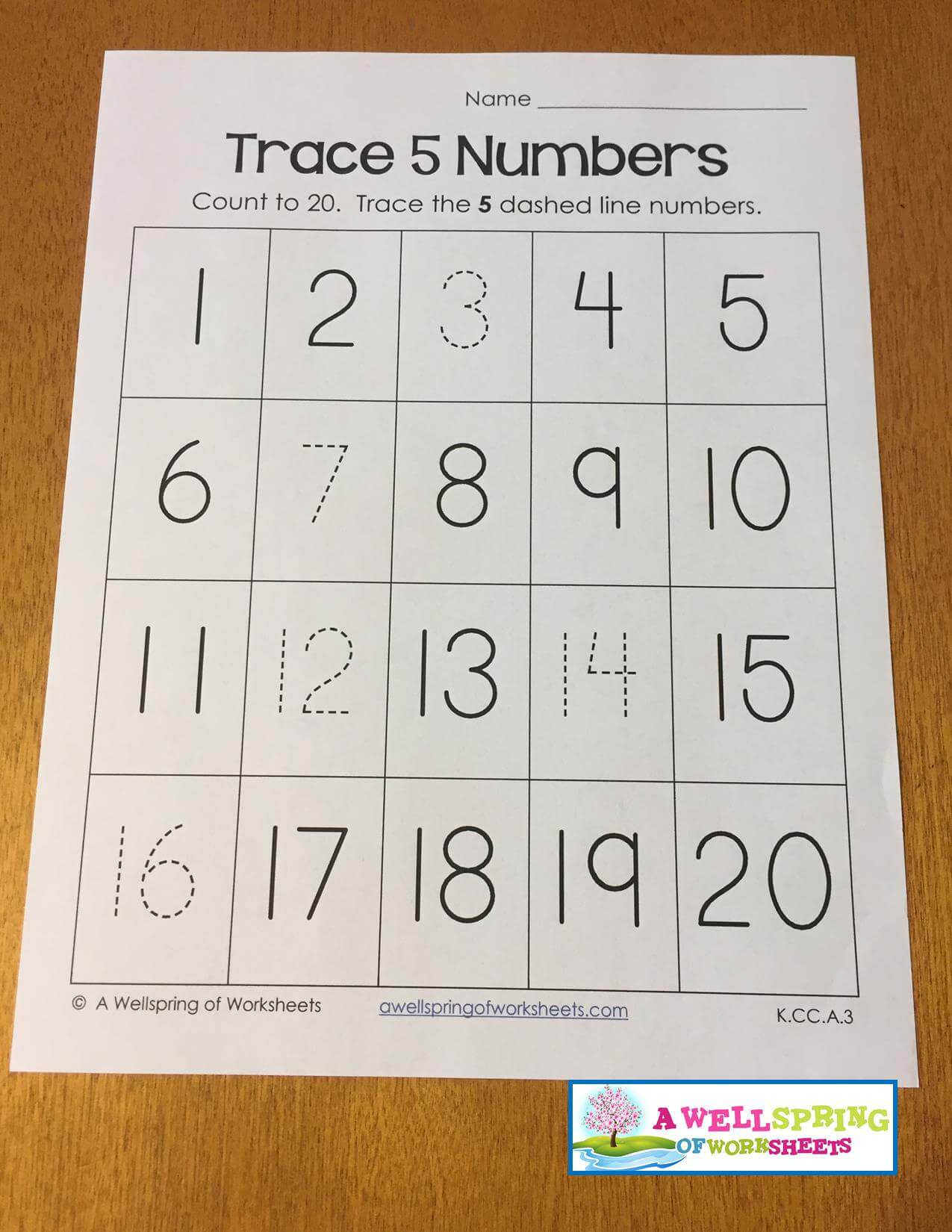 Tracing Numbers 1-20 Worksheets Blog Post | A Wellspring of Worksheets