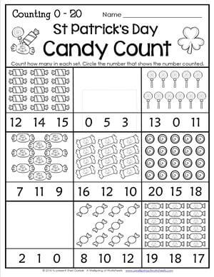 St Patrick's Day - Counting 0-20 - Candy Count | A Wellspring