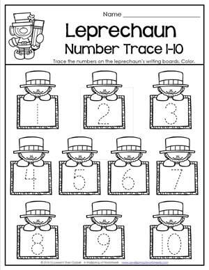 St Patrick's Day - Leprechaun Number Trace 1-10 | A Wellspring