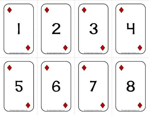 Number Cards 1-20 Deck of Cards - Numbers with Diamonds | A Wellspring