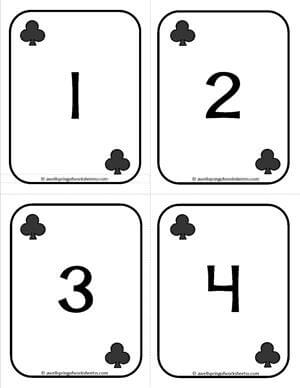 Number Cards 1-20 Playing Cards - Numbers with Clubs | A Wellspring