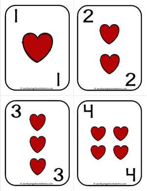 Number Cards 1-20 Playing Cards - Hearts with Numbers | A Wellspring