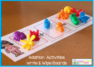 Kindergarten Addition Activities - Write and Wipe Mats | A Wellspring