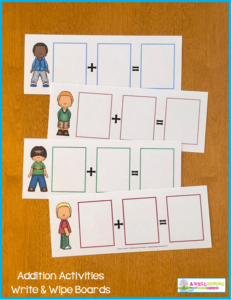 Kindergarten Addition Activities - Write and Wipe Mats | A Wellspring