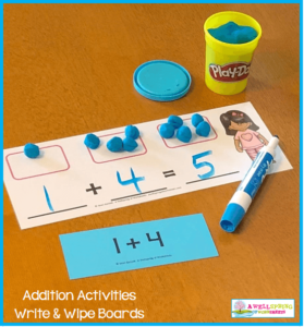 Kindergarten Addition Activities - Write and Wipe Mats | A Wellspring