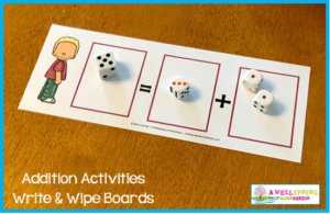 Kindergarten Addition Activities - Write and Wipe Mats | A Wellspring