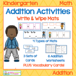 Kindergarten Addition Activities - Write and Wipe Mats | A Wellspring