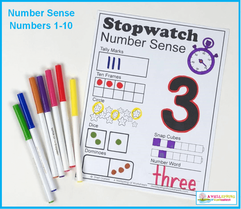 Stopwatch Number Sense | A Wellspring of Worksheets