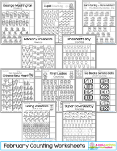 Counting Worksheets for Kindergarten by Month | A Wellspring