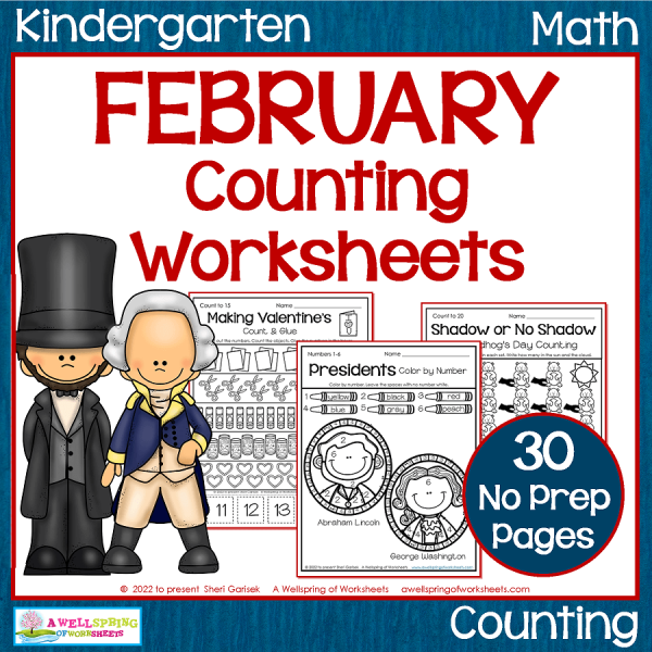 Counting Worksheets for Kindergarten by Month | A Wellspring
