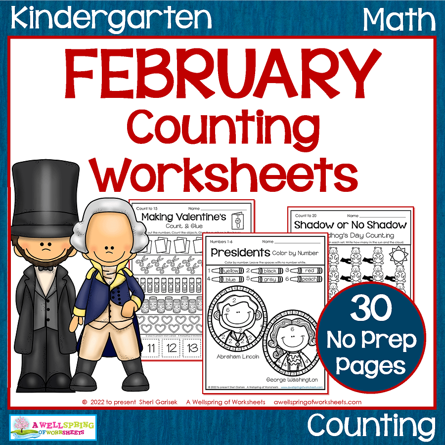Counting Worksheets for Kindergarten by Month | A Wellspring