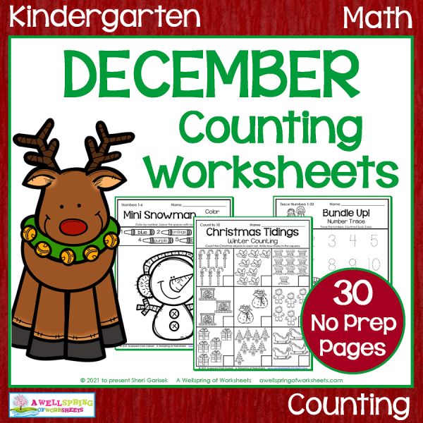 Counting Worksheets for Kindergarten by Month | A Wellspring