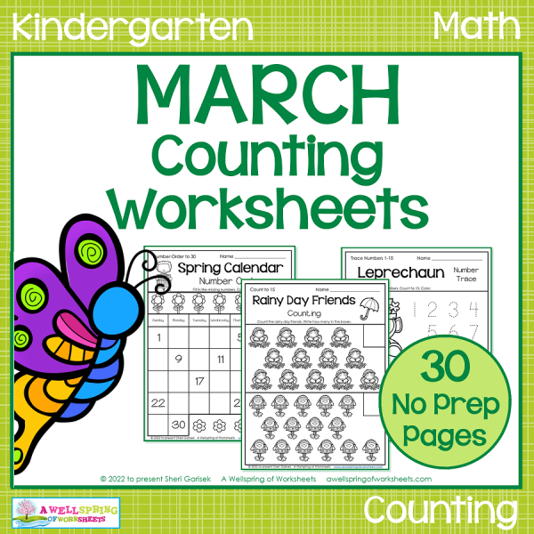 Counting Worksheets for Kindergarten by Month | A Wellspring