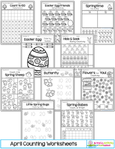 Counting Worksheets for Kindergarten by Month | A Wellspring