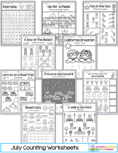 Counting Worksheets for Kindergarten by Month | A Wellspring