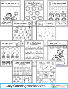 Counting Worksheets for Kindergarten by Month | A Wellspring