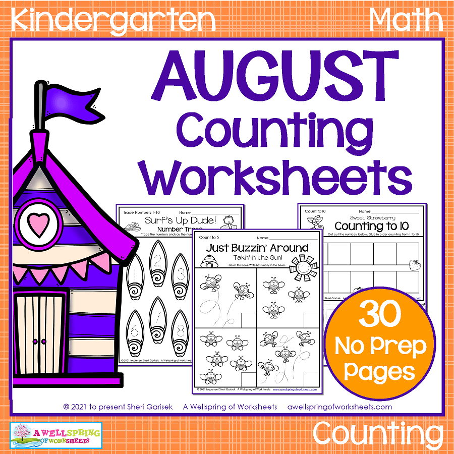 Counting Worksheets for Kindergarten by Month | A Wellspring