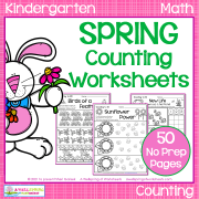 Kindergarten Counting Worksheets Four Seasons | A Wellspring