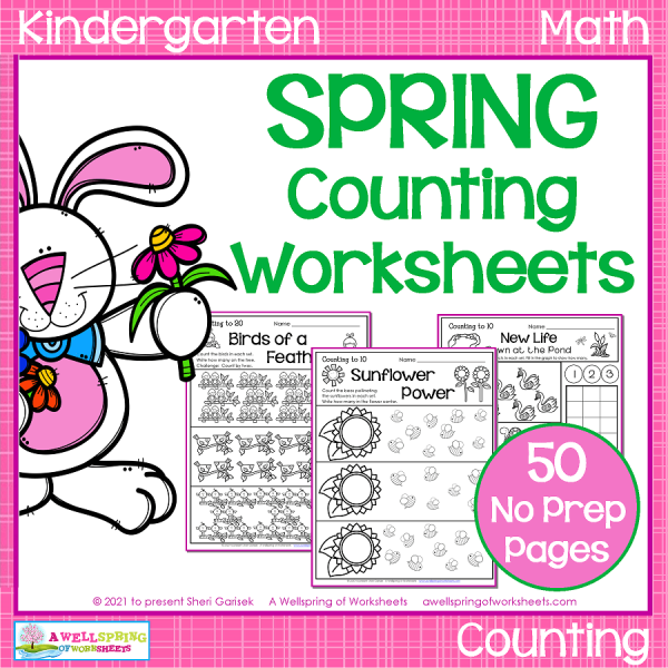 Kindergarten Counting Worksheets Four Seasons | A Wellspring