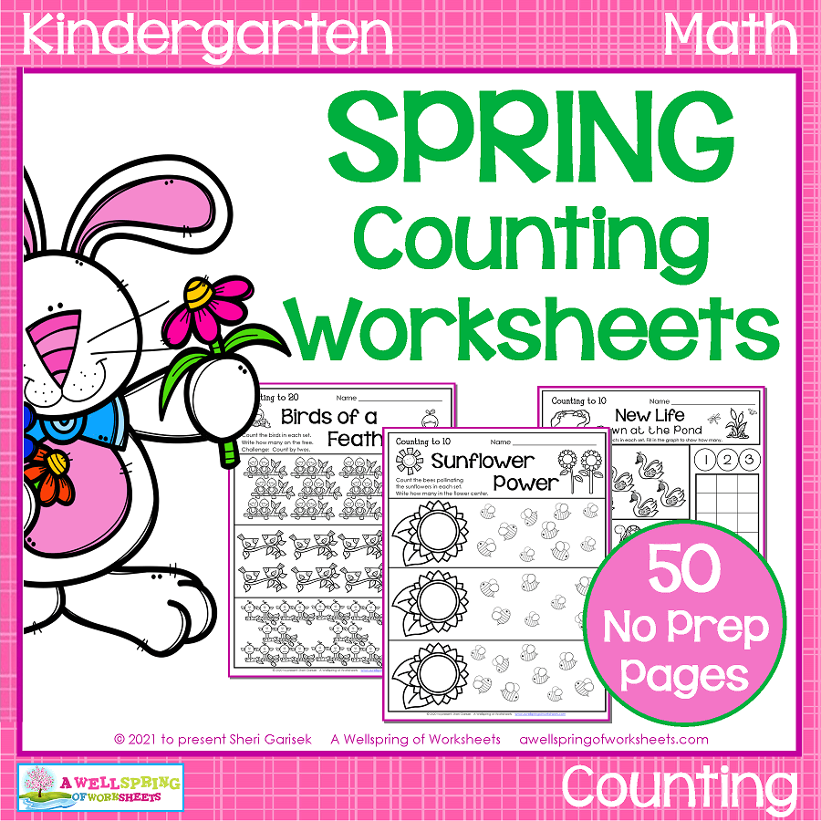 Kindergarten Counting Worksheets Four Seasons | A Wellspring