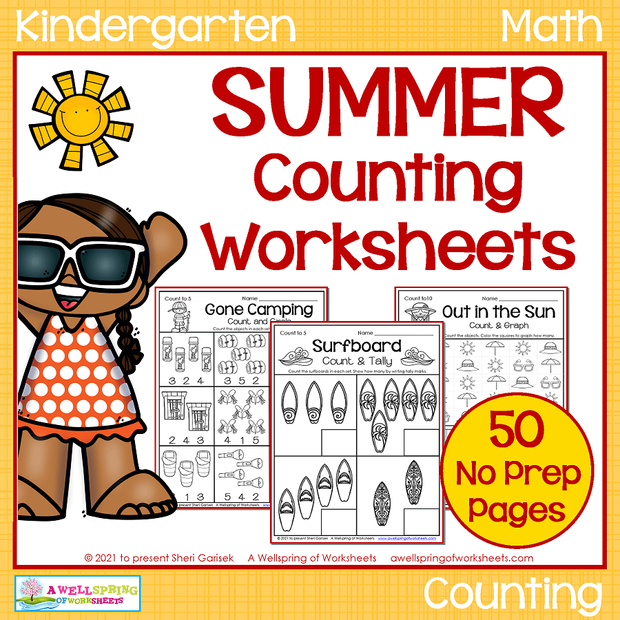 Kindergarten Counting Worksheets Four Seasons | A Wellspring