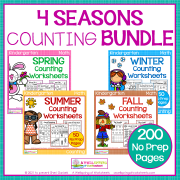 Kindergarten Counting Worksheets Four Seasons | A Wellspring