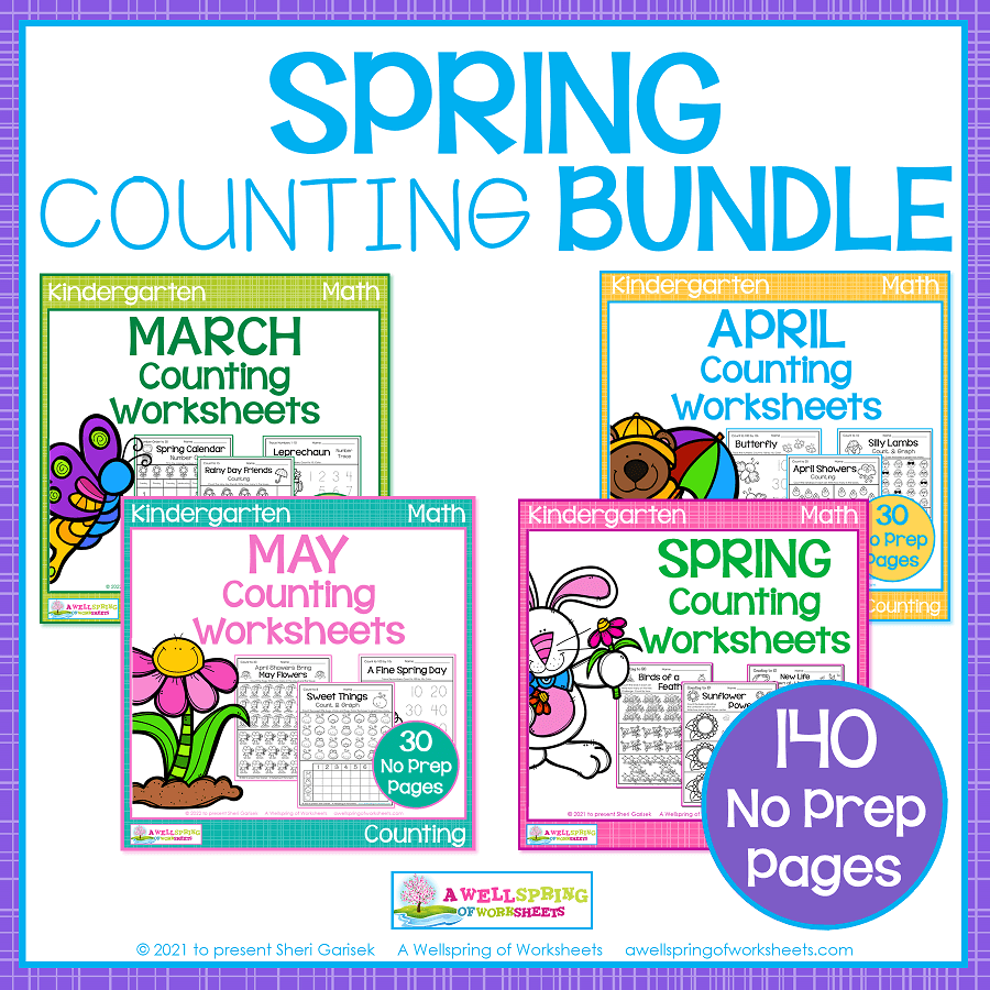 Kindergarten Counting Worksheets Four Seasons | A Wellspring